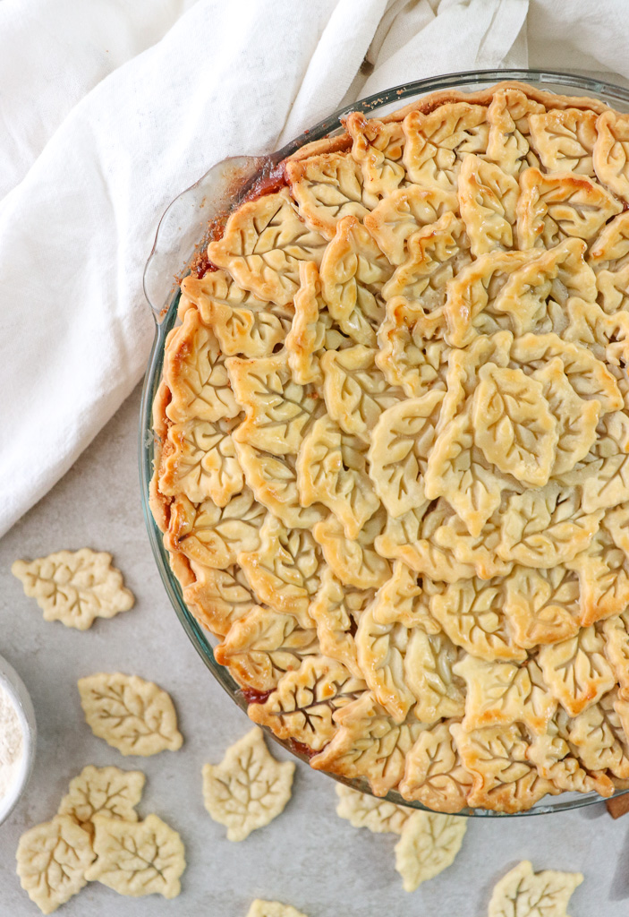 Apple Pie w/ Decorative Leaf Crust - Brunch With The Brittains